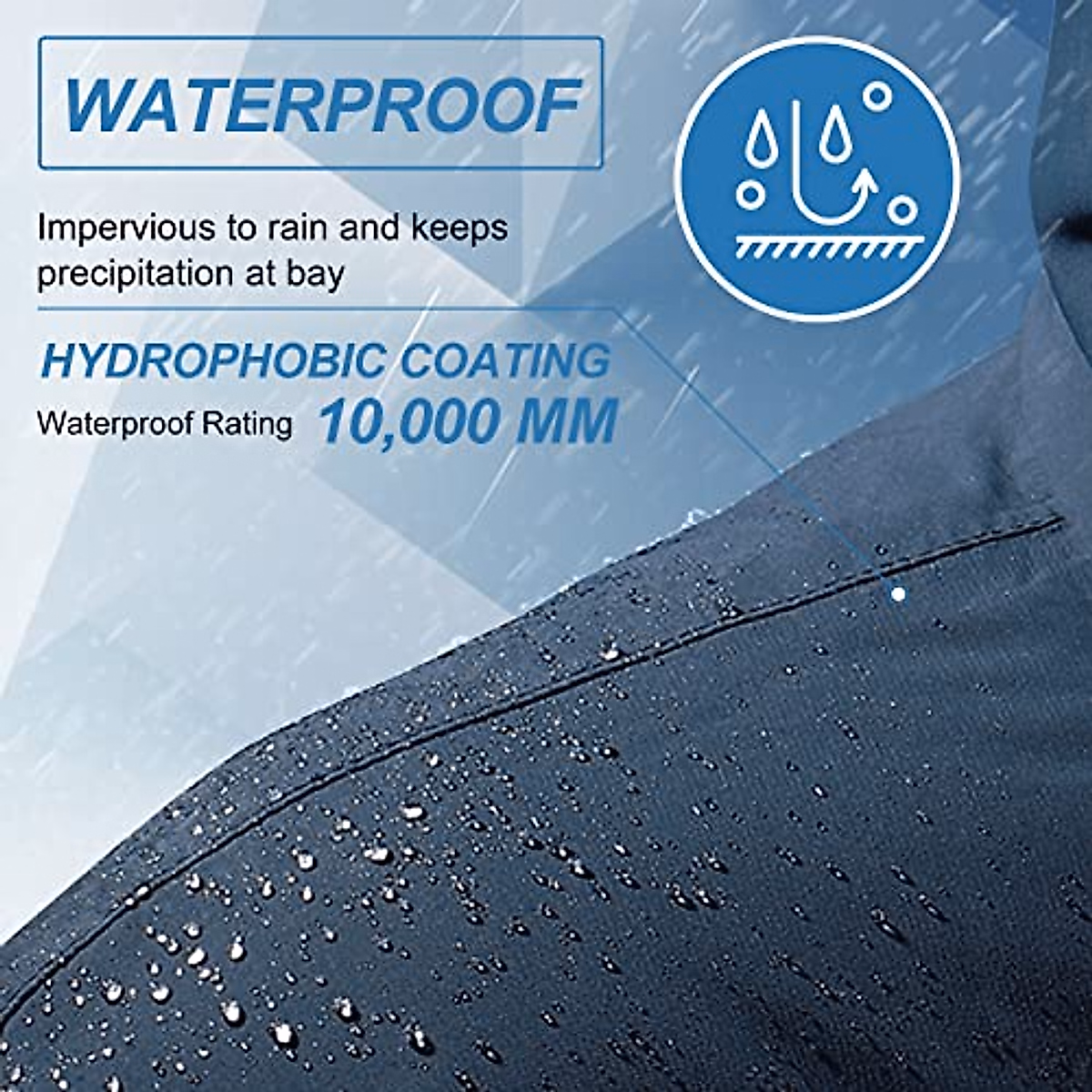 CAMEL CROWN Men's Mountain Snow Waterproof Ski Jacket Detachable Hood Windproof Fleece Parka Rain Jacket Winter Coat Gray Blue L