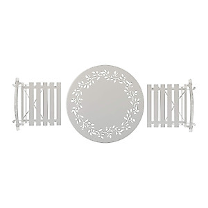 Alpine Corporation MSY100A-WT Alpine Bistro Set, Table: 24" L x 24" W x 28" H Chair: 17" L 18" W x 33" H, White