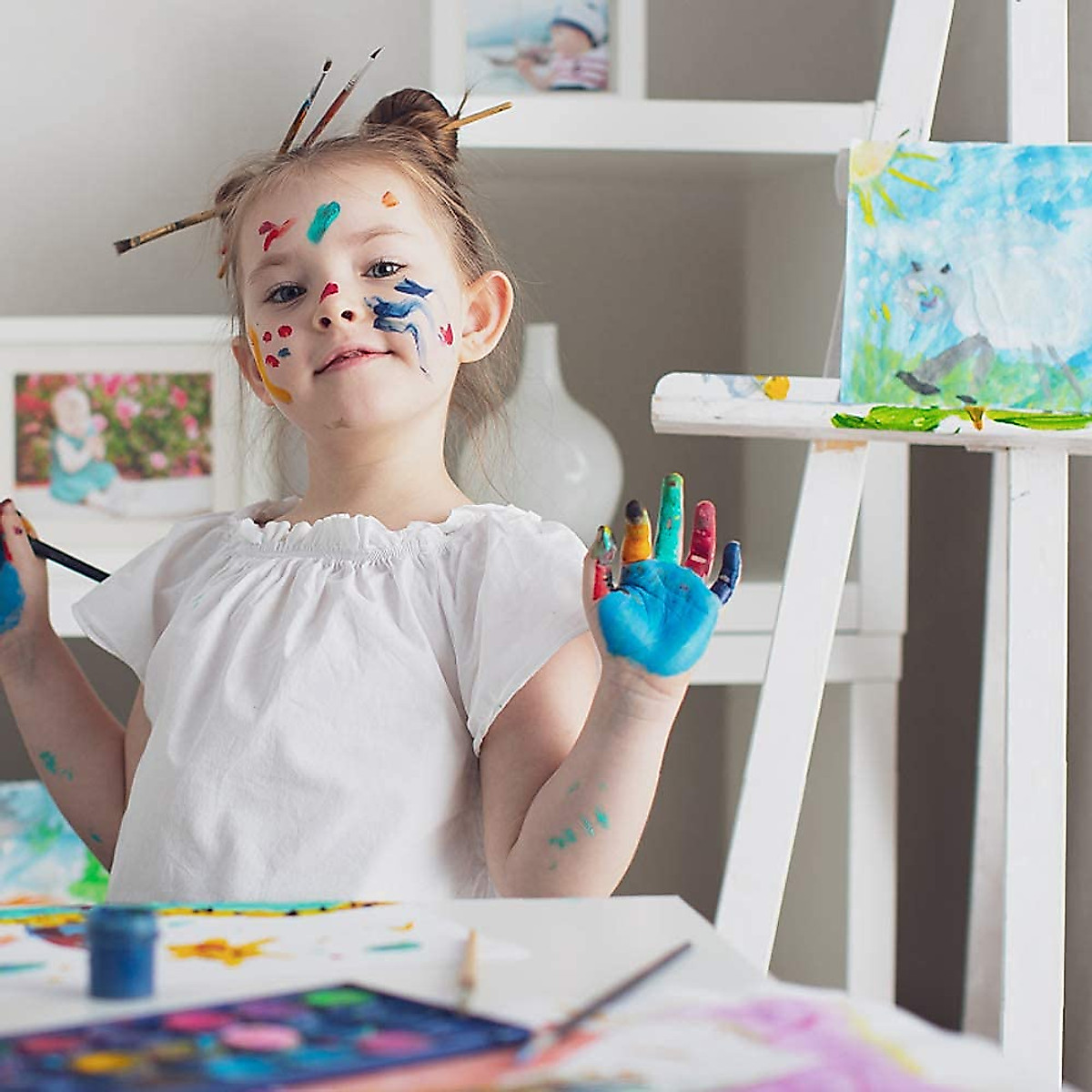 Blank Canvase Boards for Painting, 6x6", 8x8", 10x10" 12x12", 8 Pack 100% Cotton Stretcher Academy Acrylic Oil Painting, Canvases for Kids & Artist