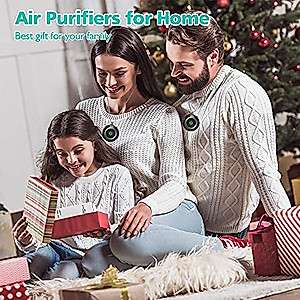 OVICISK Necklace Air Purifier, Personal Air Purifier 2 Pack, USB Rechargeable Travel Size Air Purifier, Portable Wearable Air Purifier for Home, Kids, Adults, Office, Smell-Black