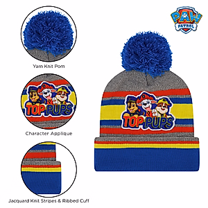 Nickelodeon Boys Toddler Winter, Scarf Paw Patrol Marshall Hat, Scarves & Kids Gloves Sets, Gray Mittens, Ages 2-4 and Ages 4-7