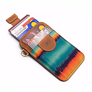 POCKT Slim Card Holder Wallet For Men and Women - Minimalist Front Pocket Wallet Elastic Credit Card Holder Genuine Leather RFID Blocking Card Case Wallets | Grunge