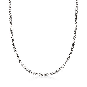 Ross-Simons Sterling Silver Square Byzantine Necklace. 18 inches