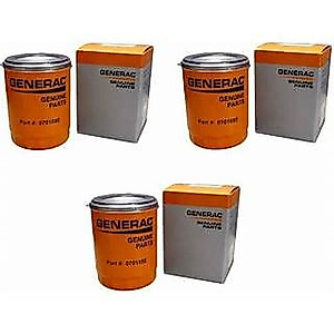 3Pk 070185ES Oil Filters for Air-Cooled and Portable Generators Compatible With Generac 070185E