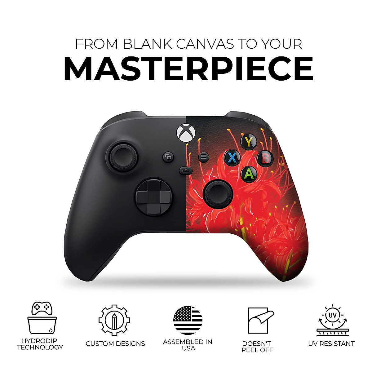 DreamController Tokyo Ghoul Custom X-box Controller Wireless compatible with X-box One/X-box Series X/S Proudly Customized in USA with Permanent HYDRO-DIP Printing(NOT JUST A SKIN) (MODDED)