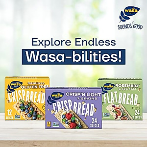 Wasa Swedish Crispbread, All-Natural Crackers, Fat Free, No Saturated Fat, 0g of Trans Fat, No Cholesterol, Kosher Certified, 3 Lb, Variety Pack (2 Sourdough, 2 Whole Grain)