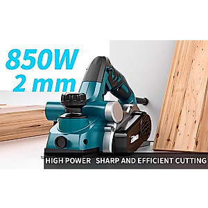 DNTI 6.6amp Corded Electric Handheld Planers 17000rpm Hand Planer Power Woodworking Tool Power Handheld Planer for Wood Chamfer DIY(58218.