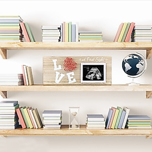 Baby Ultrasound Picture Frame New Mom Gifts Pregnancy Announcements Sonogram Keepsake Frame 3" x 3" Baby Scan Photo Nursery Decor (Love at First Heartbeat)