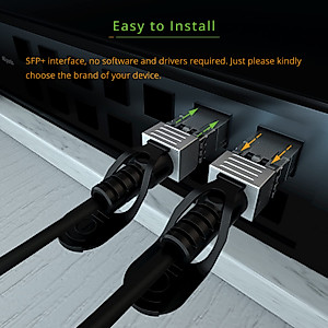 New 10G SFP+ DAC Twinax Cable, Passive, Compatible with Most Fiber Switch, Black Color 10GbE (0.5 Meters(1.6ft))