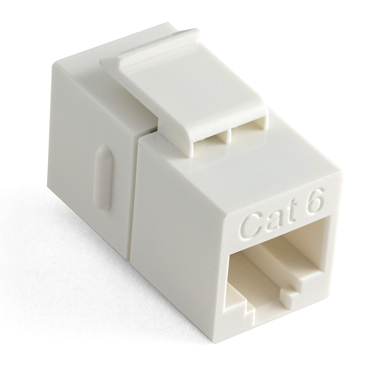 NTW CAT6 Slim Straight F/F feed-through White Snap-in Keystone Coupler Jack NKY-FF/C6S-WH