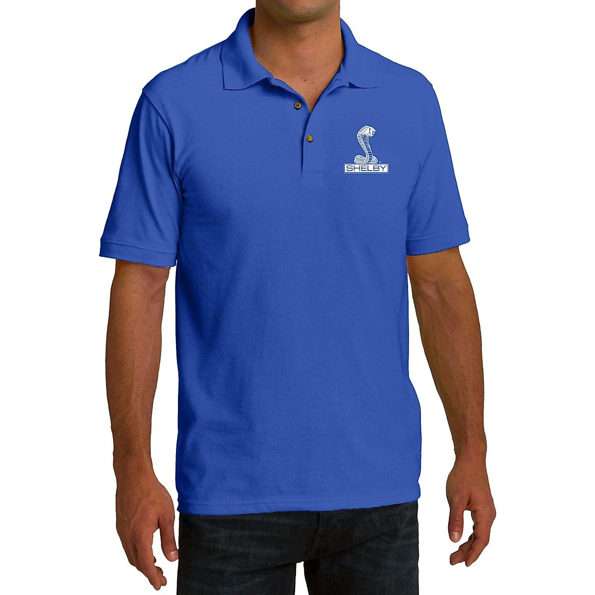 Ford Shelby Cobra Pocket Print Pique Polo, Royal 3XL