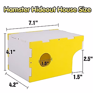 MILIFUN Hamster Houses and Hideouts, Chinchilla House Dwarf Hamster Hideout with Climbing Ladder Slide, Multi-Chamber Small Animal Maze Hut for Hedgehog Syrian Mice Hideout.