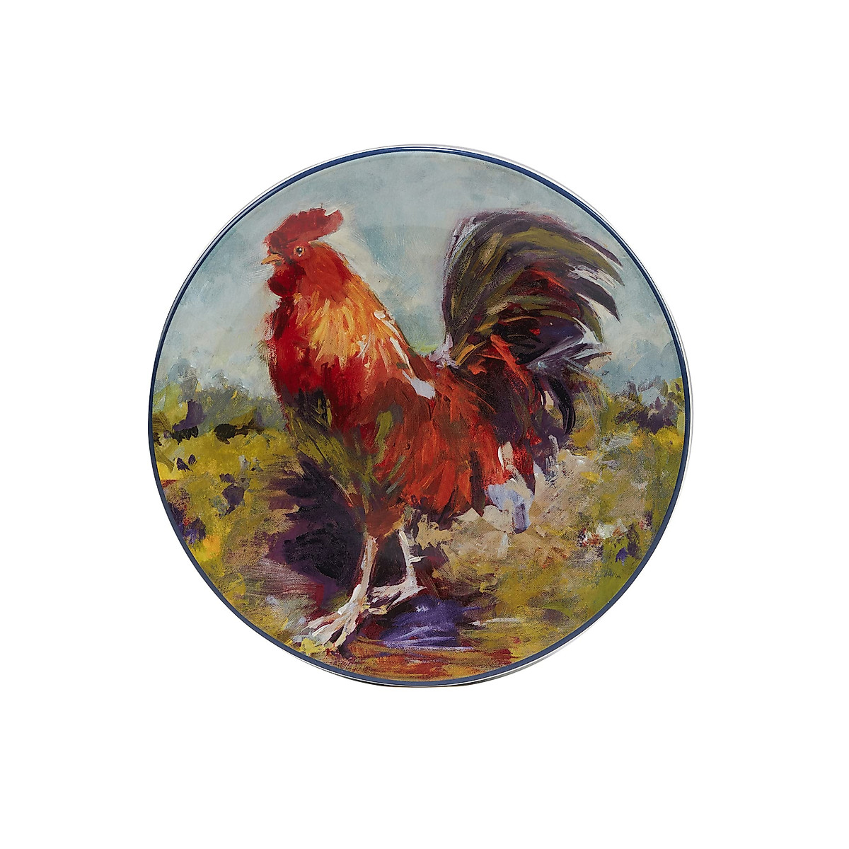 Certified International Rooster Meadow 9" Salad/Dessert Plates, Multicolored, Medium, Set of 4
