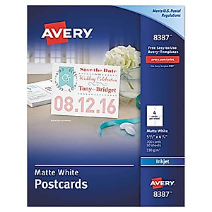 8387 Inkjet-Compatible Postcards (200 Cards/Box)
