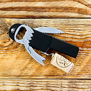 Suck UK Pirate Bottle Opener | Novelty Corkscrew Wine Opener & Beer Bottle Opener | Wine Opener & Keychain Bottle Opener