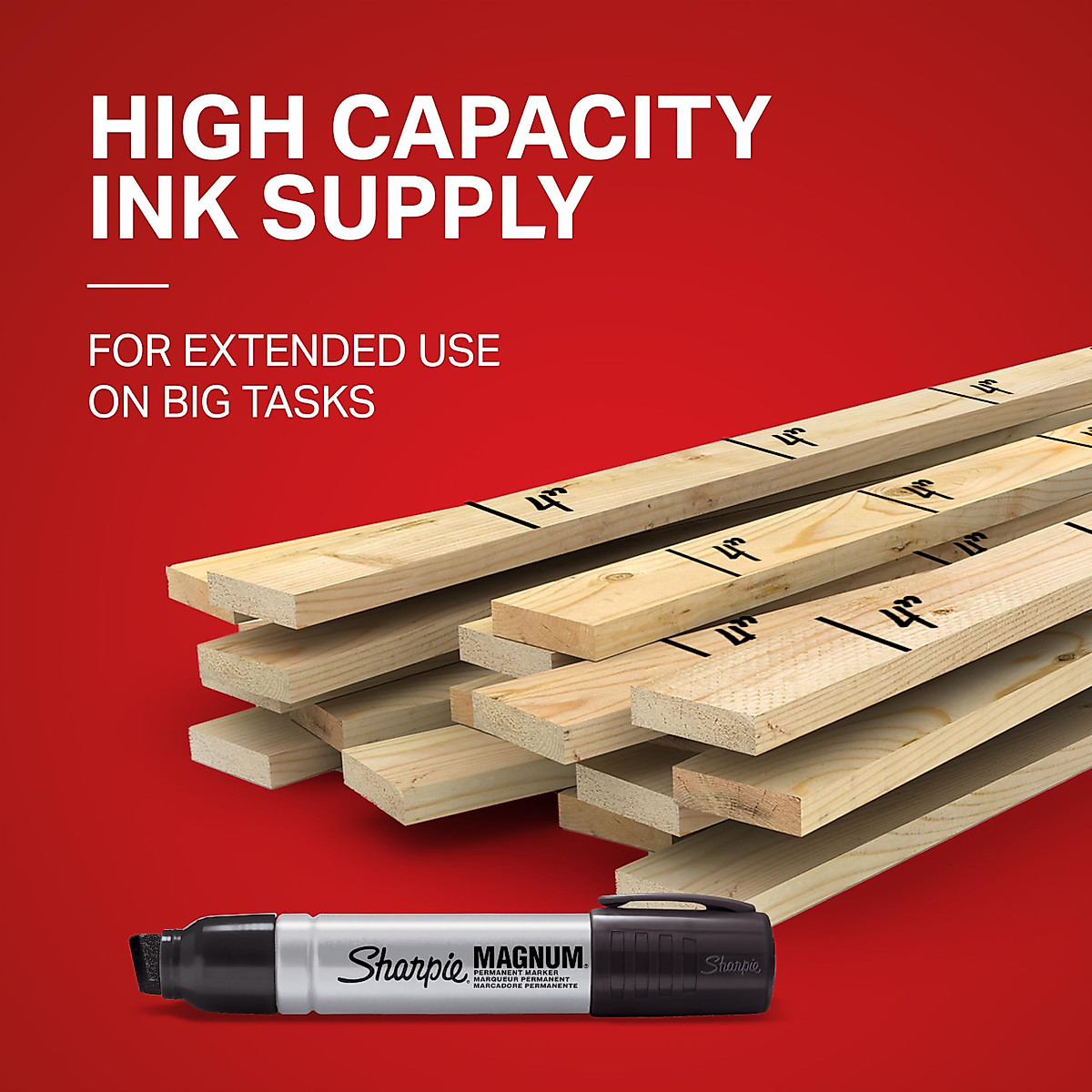 Sharpie Magnum Permanent Markers, Chisel Tip, Black, (Pack of 12)