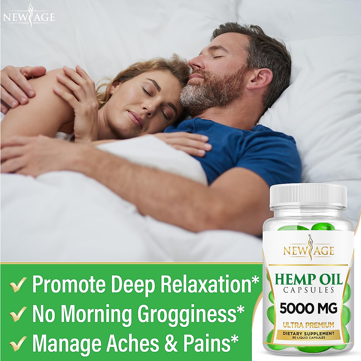 Hemp Oil Capsules Pills - 2 Pack - 5000 Hemp Oil Capsules - Made in The USA - Maximum Value - Rich in Omega 3,6,& 9