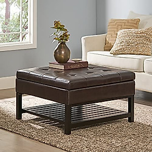 Christopher Knight Home Miriam Ottoman with Storage and Bottom Rack, Brown