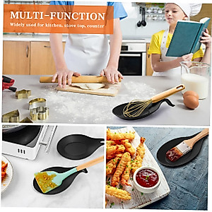 DOITOOL grill utensil holder cooking utensil holder clean spoon holder tea spoon rest teaspoon rest spoon rest black chopstick holder tableware rest ladle rest dripping water