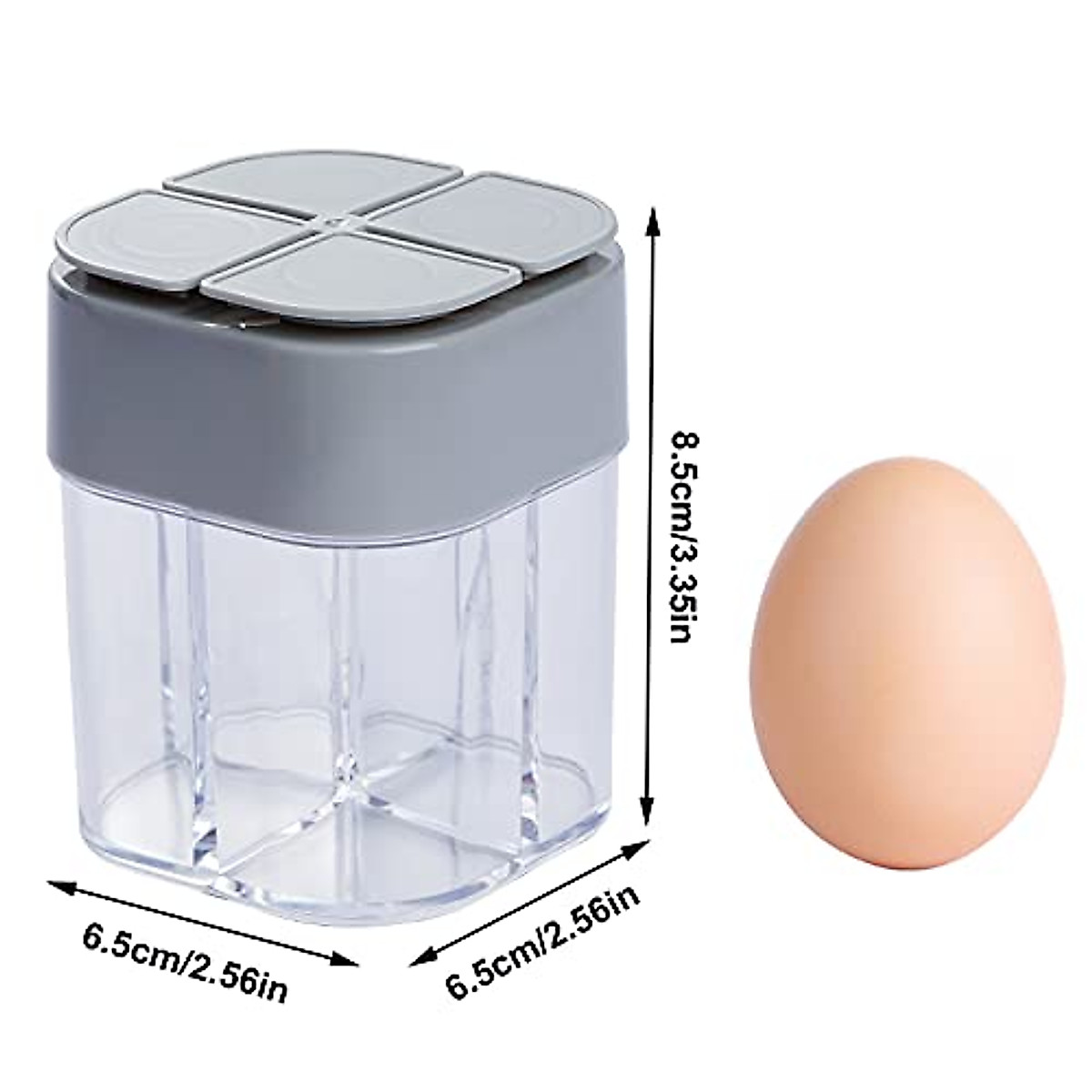 Miayon 2 Pack 4 in 1 Spice Container Salt and Pepper Shaker Transparent Seasoning Shaker Can Filter Lumps Spice Jars for Home Restaurant Camping Travel Cooking BBQ