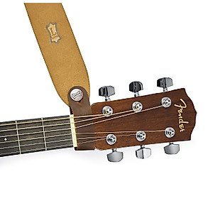 Levy's Leathers Headstock Strap Adapter for Acoustic Guitars; Brown Leather (MM18CH-BRN)
