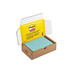 Post-it Super Sticky Notes, 4x6 in, 5 Pads/Pack, 90 Sheets/Pad, Amazon Exclusive Bright Color Collection, Aqua Splash, Acid Lime, Sunnyside, Guava and Iris Infusion