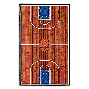 Furnish my Place 690 Rust Basketball Childrens Play Area Rug for Bathroom, Playroom & Kindergarten Classroom, (2'2"x3')