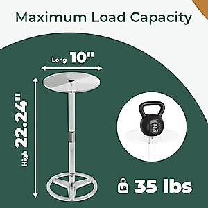 invisibiliter Small Acrylic Drink Table, Clear Side Table for Small Space, 10 Inches Round Modern End Table for Living Room, Bedroom, Balcony, Bathroom, and Home Office