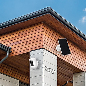 DaybreakAura 5W Solar Panels for Security Cameras - Compatible with Ring Spotlight Cam(Battery), Ring Stick Up Cam Battery - 9.8 Ft Charging Cable - 1PACK (Not for Spotlight Plus/Pro)