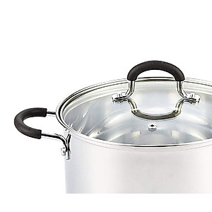 Cook N Home 16 Quart Stockpot with Lid, Stainless Steel and Stockpot Sauce Pot Induction Pot With Lid Professional Stainless Steel 12 Quart