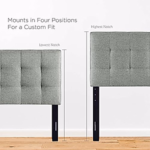 Modway Lily Tufted Linen Fabric Upholstered Full Headboard in Gray