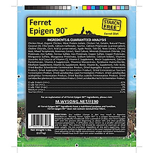 Wysong Ferret Epigen 90 - Starch Free Dry Natural Food for Ferrets, Brown, Model Number: WDFE905