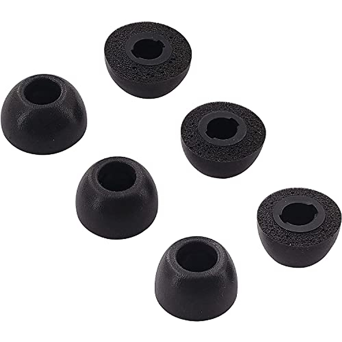 Rqker Foam Ear Tips Compatible with Galaxy Buds 2 Earbuds, 3 Pairs S/M/L Sizes Soft Memory Foam Replacement Ear Tips Earbud Tips Eartips Foam Compatible with Galaxy Buds 2, Black SML