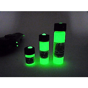 Glow-On Green, Green Day Color and Green Night Glow, Gun Night Sights Paint. Small 2.3 ml vial. Concentrated, Bright, Long Lasting Glow.
