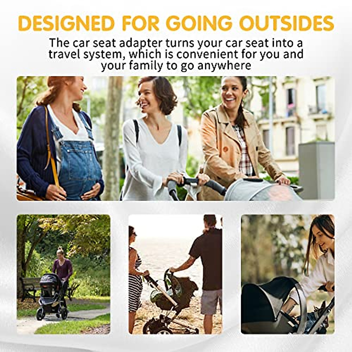 Car Seat Adapter, Car Seat Adapter for Stroller, Durable Car Seat Adapter, Nylon Car Seat Adapter for Stroller Compatible with Baby Jogger ( City Go/City Select ) & Graco Car Seats, Black