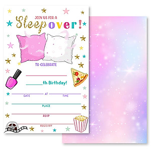 Grace Yonks - Pack of 20 Birthday Party Invitations with Envelopes, Multicolor, 4x6 inches