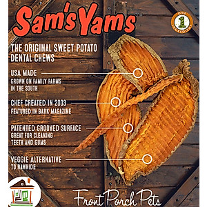 Sam's Yams Sweet Potato Dog Chewz, All Natural Made in USA Sweet Potato Dog Treats - Dried and Chewy - Perfect for Small, Medium, and Large Dogs - Healthy Dog Supplement Treats, 5 oz Single Pack