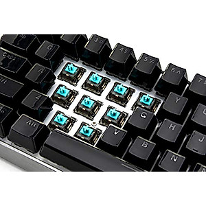 KOSEKY DSL1 Linear Keyboard Switch,Silent,60cN Force,Gold-Plated Spring,Pre Lubed, Linear Keyswitch 5 Pins for Mechanical Gaming Keyboards (90 Packs, Smoky Transparent,Aqua)
