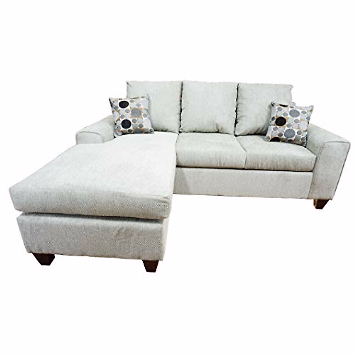 A&A Furniture Contemporary Gray Sofa Chaise