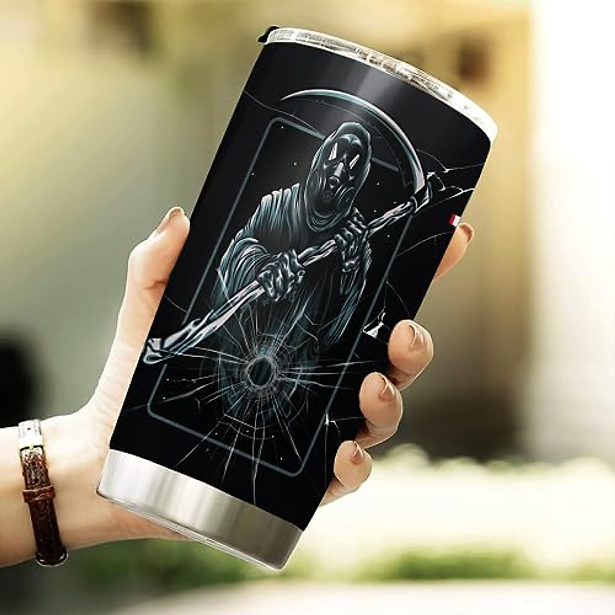 GBEELANA Personalized Name Halloween Tumbler Cup with Lid, Halloween Home Decor Kitchen Double Wall Vacuum Insulated, Stainless Steel Coffee Tumbler Cup