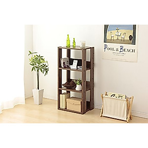 IRIS USA OWR-400BR 3-Shelf Open Wood Shelving Unit, Medium, Brown