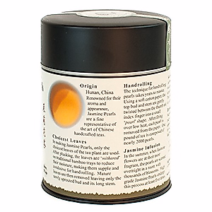 The Tao of Tea, Handrolled Jasmine Pearls Green Tea, Loose Leaf, 3 Ounce Tin