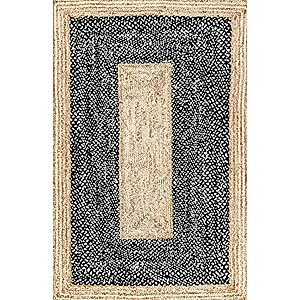 NuLOOM Lesha Natural Fiber Area Rug, 7' 6" x 9' 6", Black