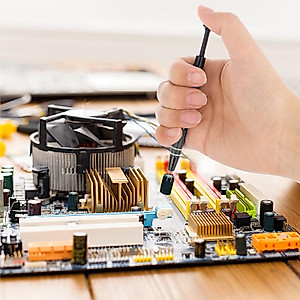 Grevosea 2 Pack Piercing Ball Grabber Tool, Stainless Steel Jeweler's Pick Up Tool with 4 Prongs Holder Diamond Claw Tweezers for Tiny Objects Ic Chips Electronic Components (Black+Brown)