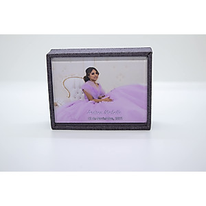 Deluxe Linen Flash Drive Box with Photo (Gray) to Put Your USB Flash Drive Holds one Photo on The Cover of The Box