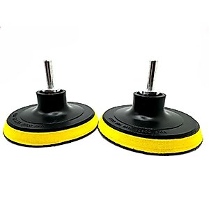 Pro-Graad 2 Pack 4" Hook and Loop Backing Pads Foam Backer Pad with 5/8”-11 – 4 inch Backup Pads for use with Angle Grinder or Drill Sanding Polishing Discs – Includes 2pcs 0.30” (8mm) Shank Adapters
