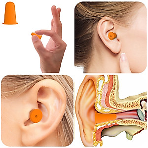 targeal 60 Pairs Ear Plugs for Sleeping Noise Cancelling - 33 dB Highest NRR Soft Foam Earplugs - Ear Protection Earbuds for Sleep, Snore, Concerts, Musician, Shooting, Travel, Study, Adults - Orange