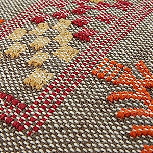 Creative Co-Op Handwoven Cotton Throw Geometric Embroidery, Multicolor Pillow, Multi