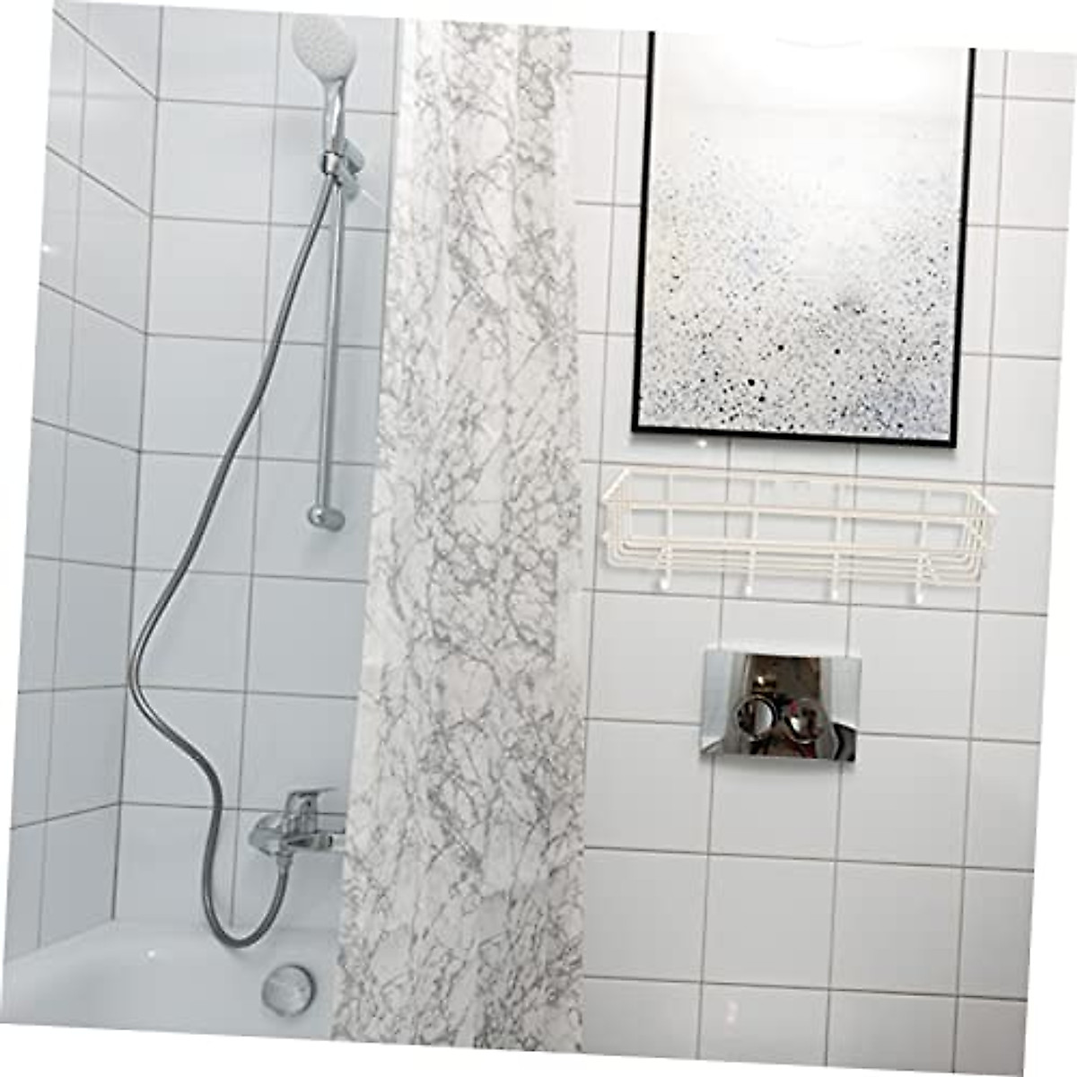 FONDOTIN 1 Set Wrought Iron Storage Rack Sink Drainer Basket Wire Bin Basket Under Desk Cable Organizer Wire Tray Cosmetic Tray Shampoo Holder Toiletry Storage Bracket Kitchen Wall Rack