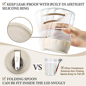 SOLIGT 4 Pack Overnight Oats Containers with Lids, Folding Spoons and Divided Compartments for Fruit & Nuts, Small Glass 16oz Mason Jars for Oatmeal (4 Set-Oat White/Green/Rose/Blue)